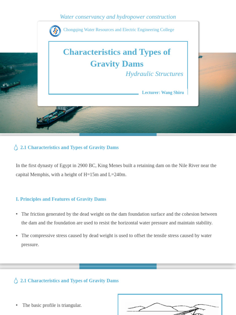 2.1 Characterstics and Types of Gravity Dams | PDF | Dam | Concrete