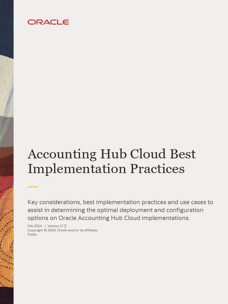 AHCS Best Practice White Paper 1.7 | PDF | Accounting | Oracle Corporation