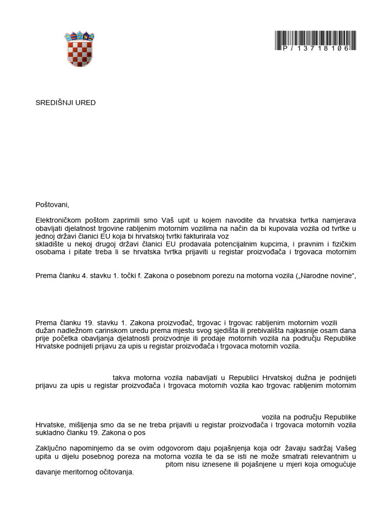 Trgovina Rabljenim Motornim Vozilima | PDF