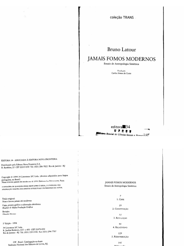 Texto 2 - Latour - Jamais Fomos Modernos - 1994 Caps 1 e 2 | PDF