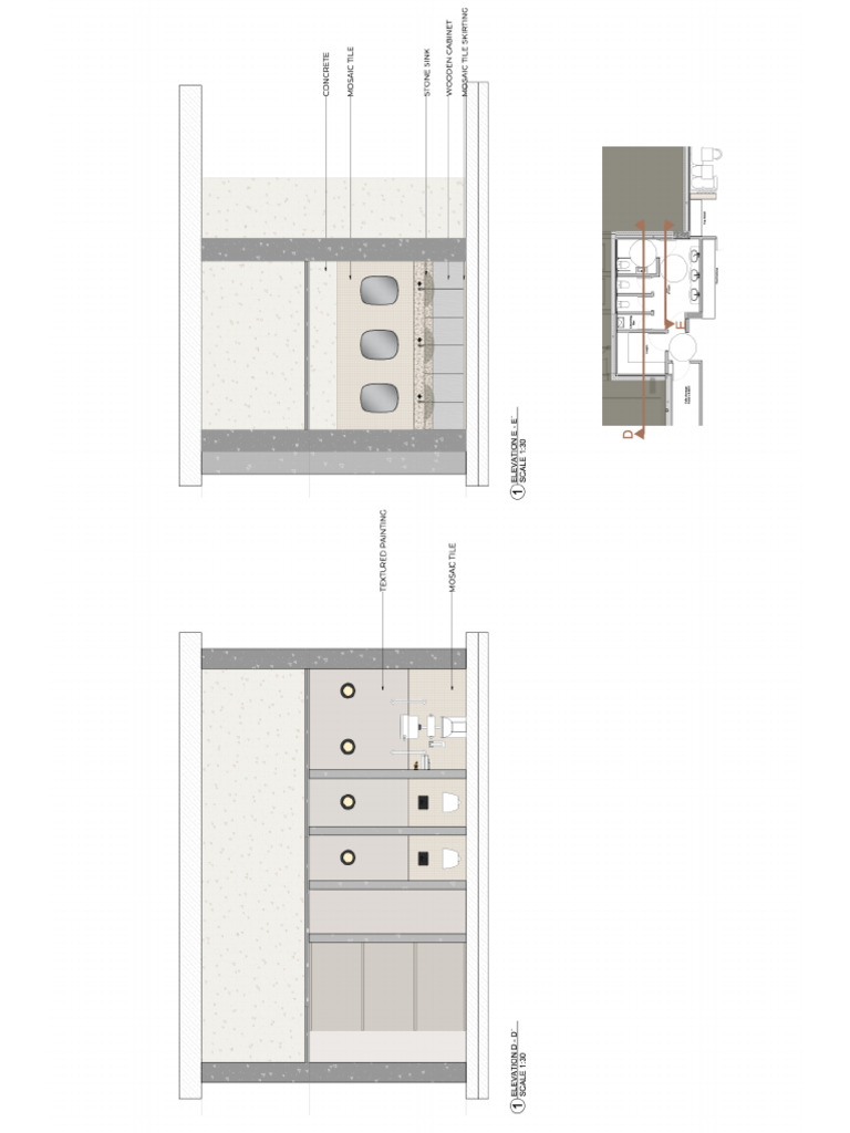 Bathrooms Elevation Study | PDF