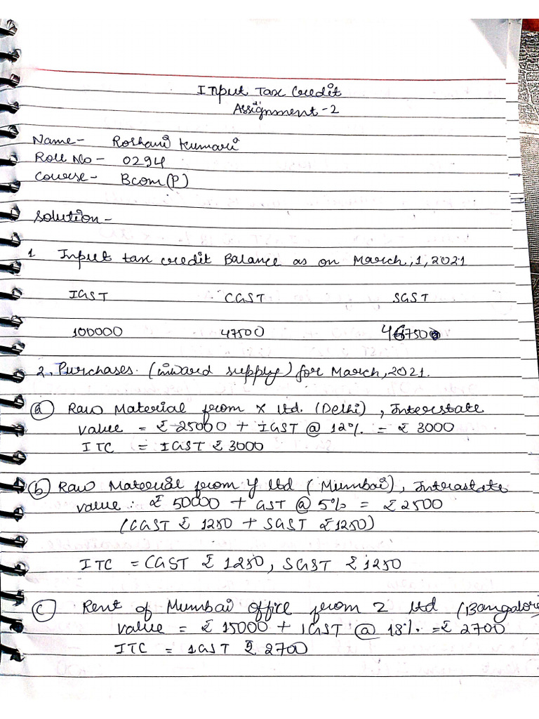 Roshani Kumari 0294 GST Assignment 2 | PDF
