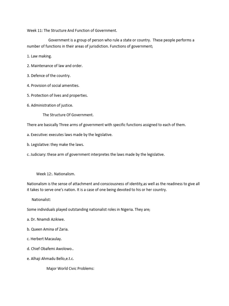 Structure and Function of Government READ | PDF
