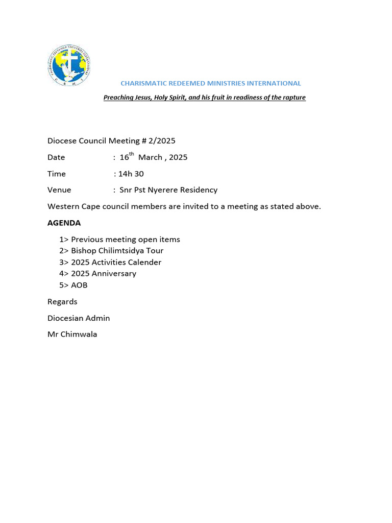 2025 Meeting # 2 Agenda | PDF