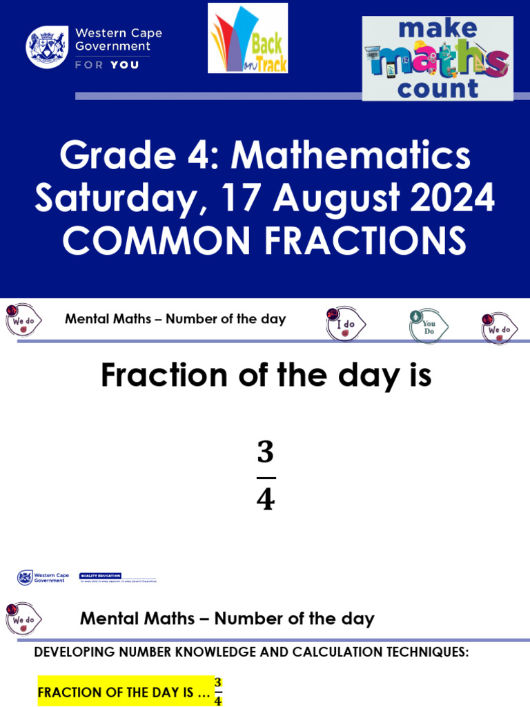 Bot-Gr4-Fractions-17 Aug 2024 | PDF | Elementary Mathematics | Mathematical Notation