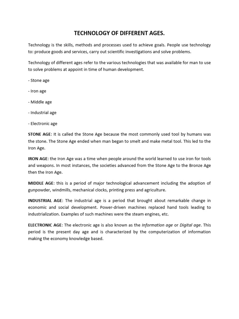 4559 - Technology of Different Ages | PDF