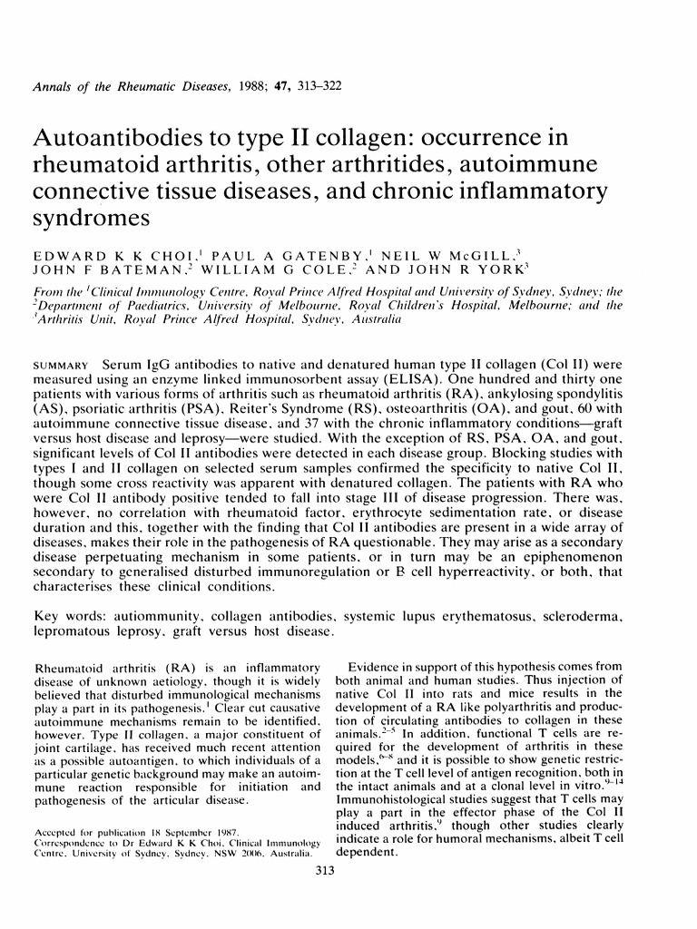 Ann Rheum Dis-1988-Choi-313-22 | PDF | Arthritis | Autoimmunity
