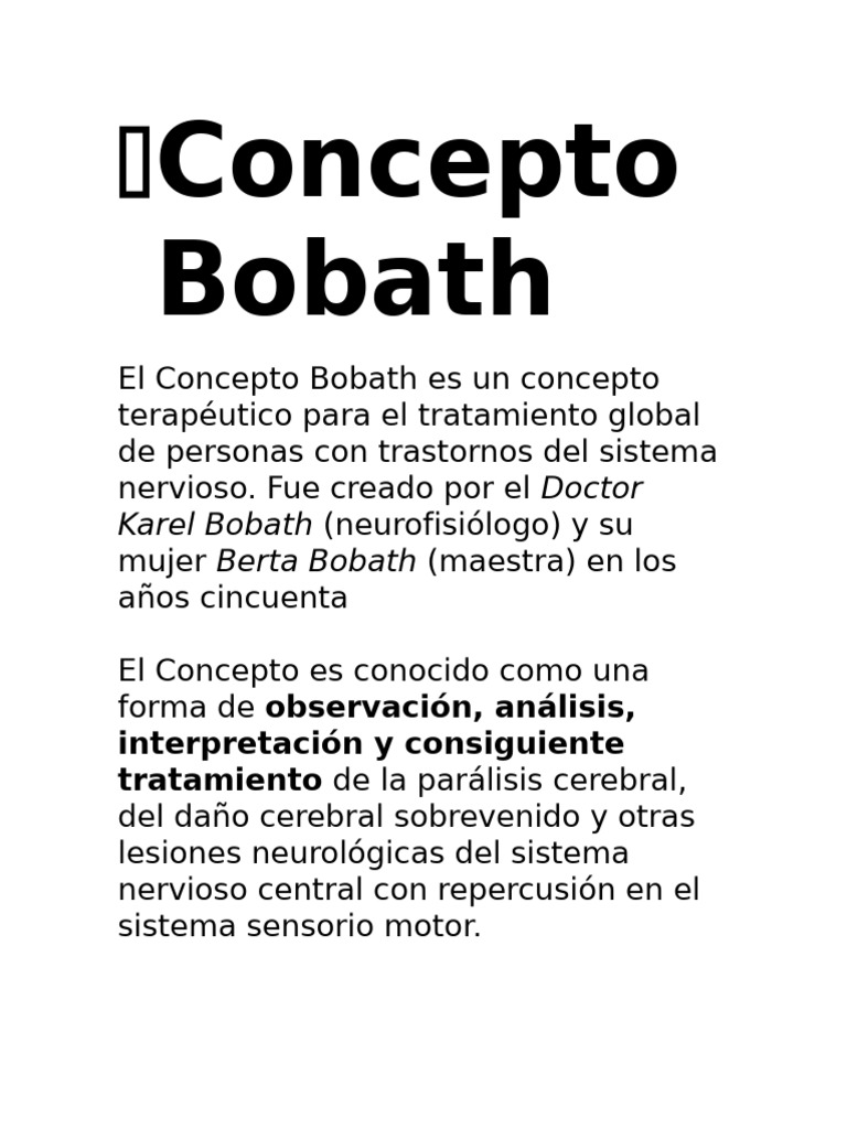Concepto Bobath | PDF | Neurociencia | Sistema nervioso