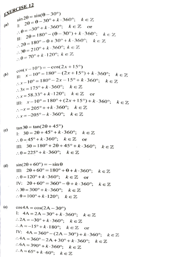 GR 11 Trig Ex 12 | PDF