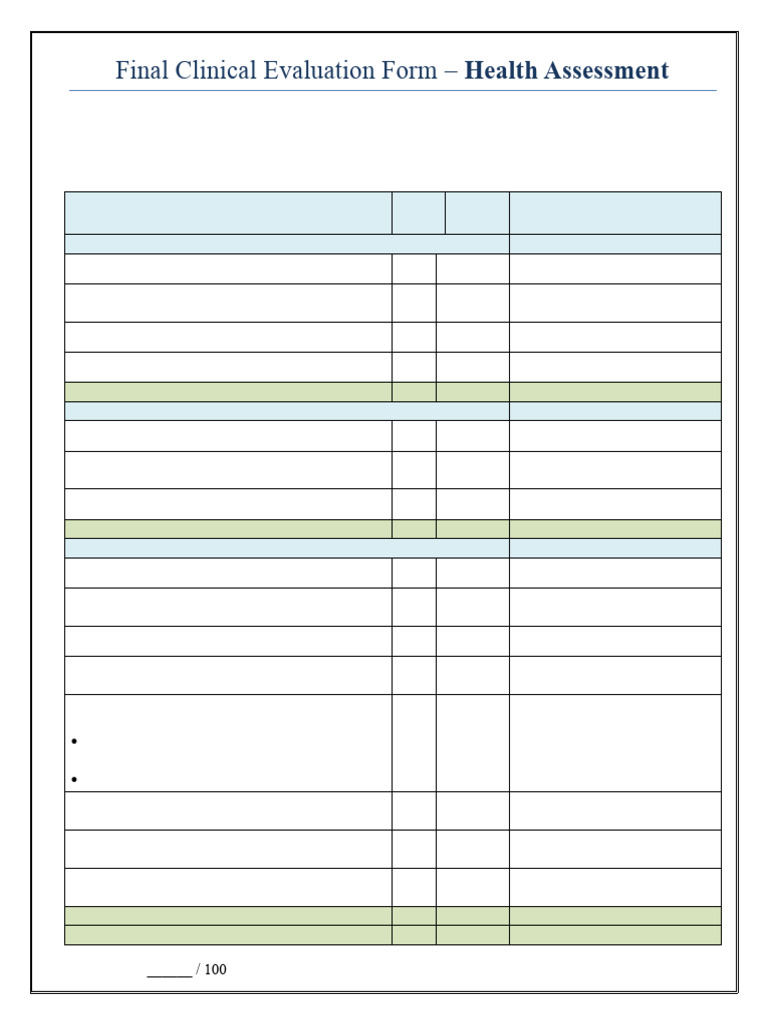 Health Assessment Practical Assessment Form المعدلة للطلاب نهائي | PDF | Heart | Circulatory System