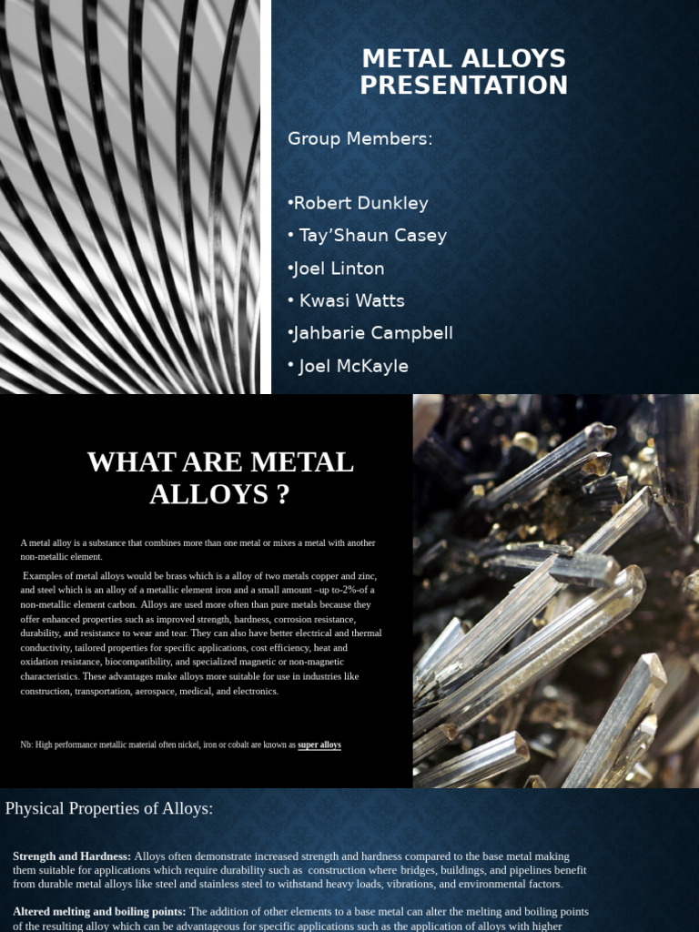 Metal Alloys Presentation | PDF | Corrosion | Metals