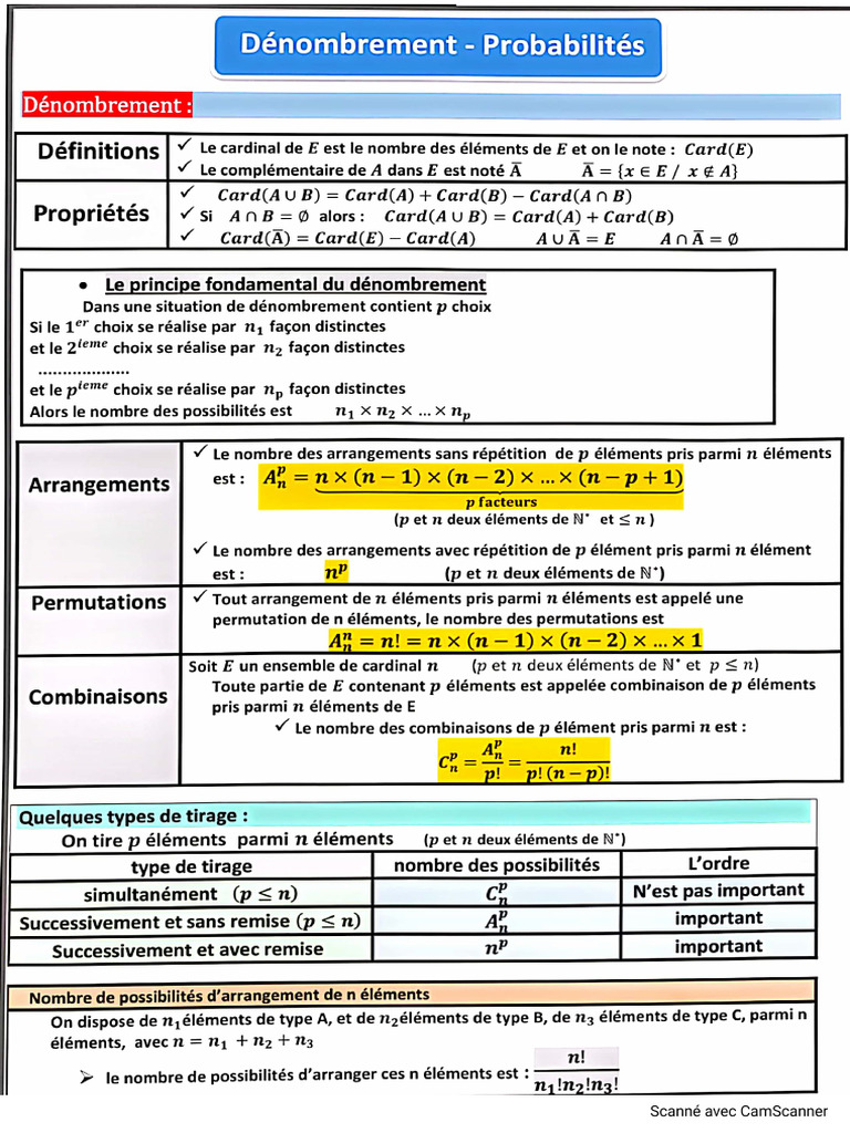 Résumé Probabilité 2bac | PDF