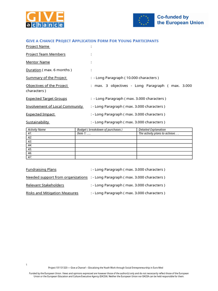Project Application Form | PDF