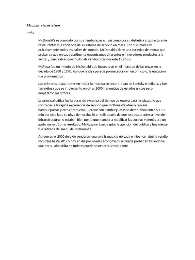 MC Pizza | PDF | Mc Donald's | Alimentos