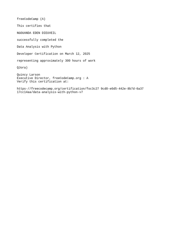 Certification Data Analysis With Python | PDF