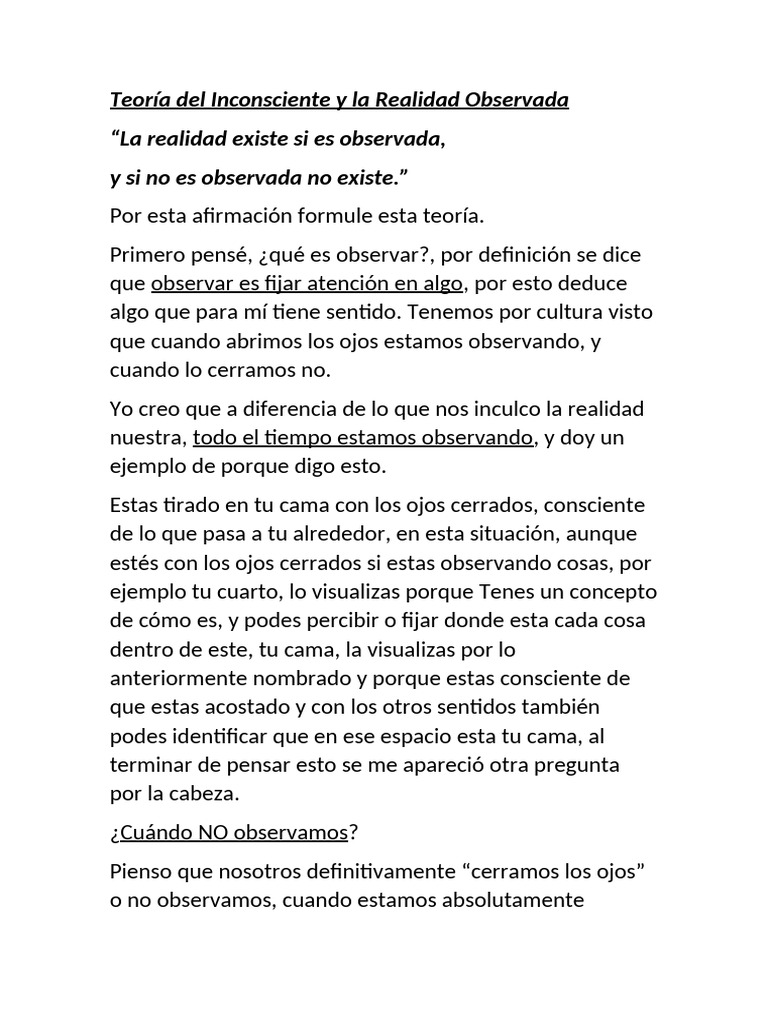 Inconsciente y Realidad: Teoría Sintérgica | PDF | Mente | Mente ...