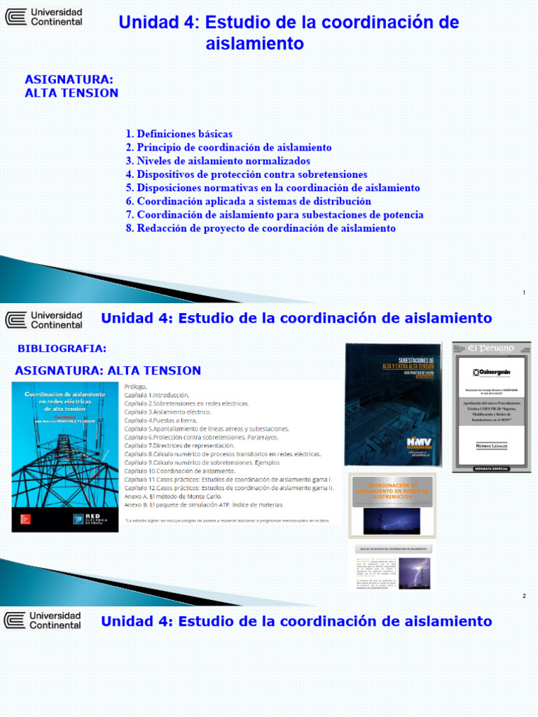 UNIDAD 4 Estudio de la coordinacion de aislamiento (exposicion) | PDF | Aislador (Electricidad ...