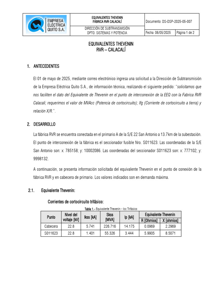 INFORMACIÓN RVR Calacalí Signed Signed | PDF | Electrónica | Poder (Física)