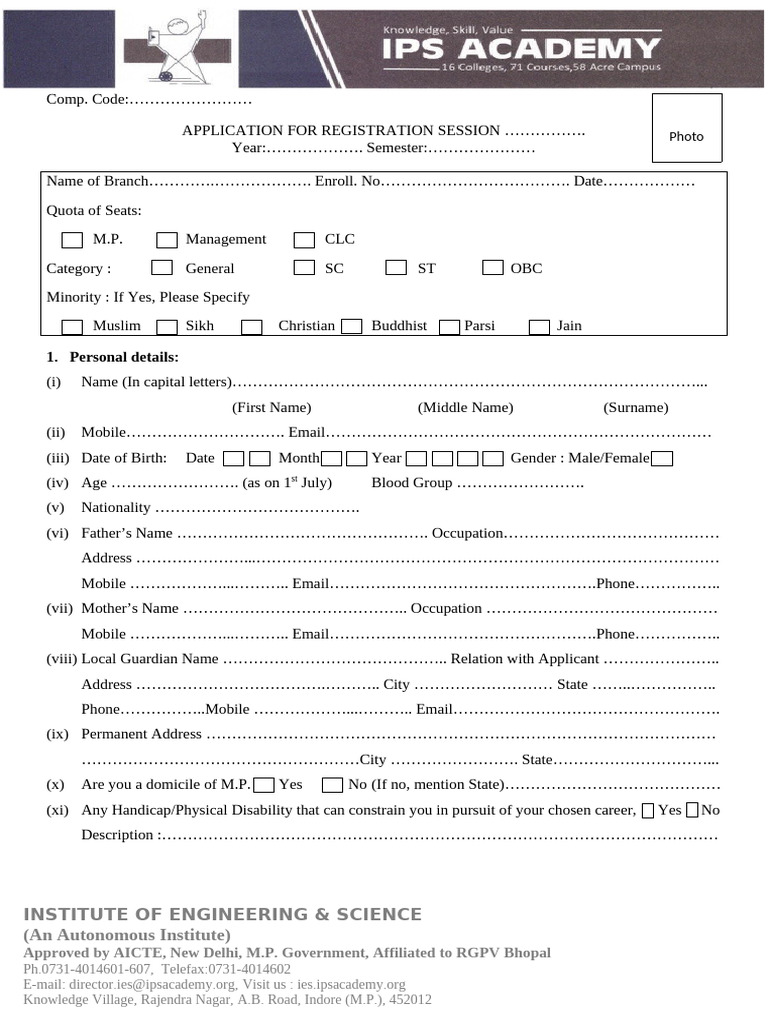 Student Registration Form | PDF
