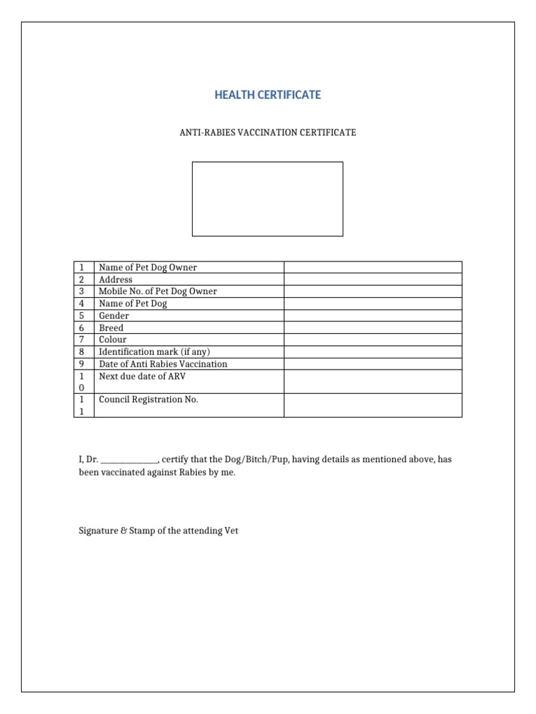 Health Certificate | PDF
