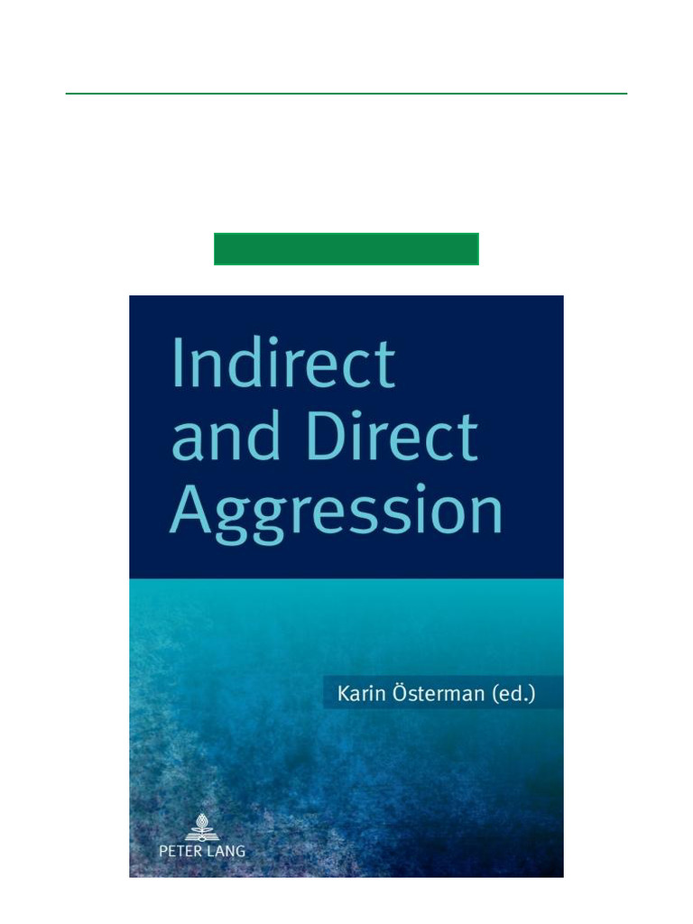 Indirect and Direct Aggression, 1st Edition Digital Download | PDF ...