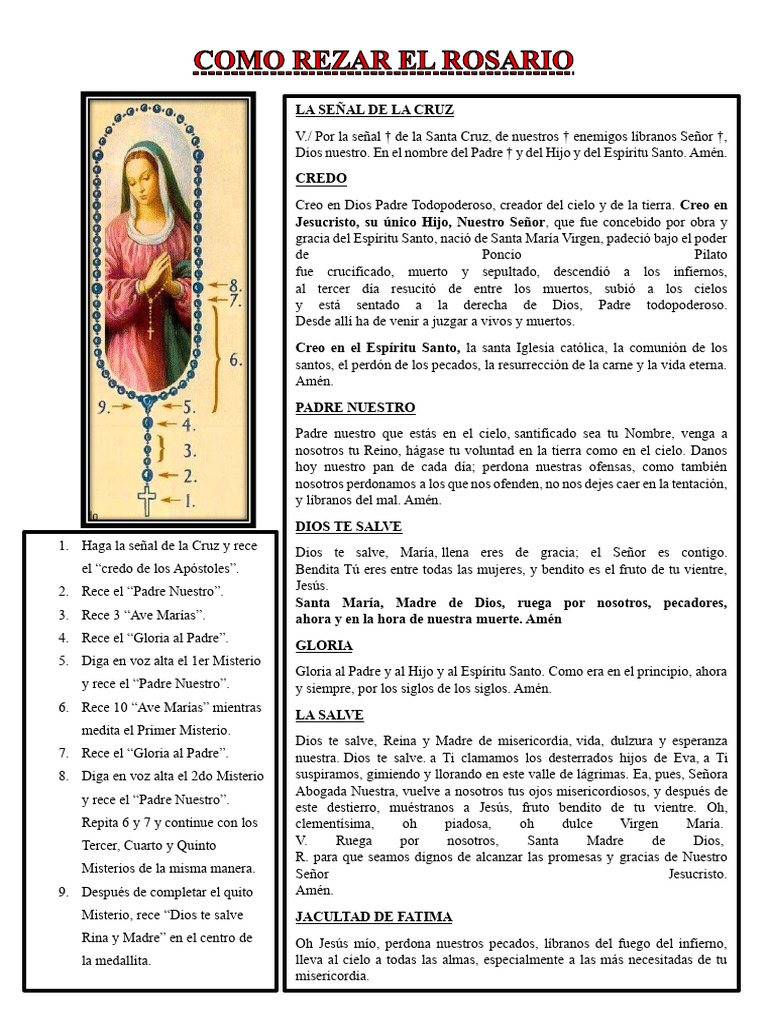Como Rezar El Rosario. | PDF | María, madre de Jesús | Jesús