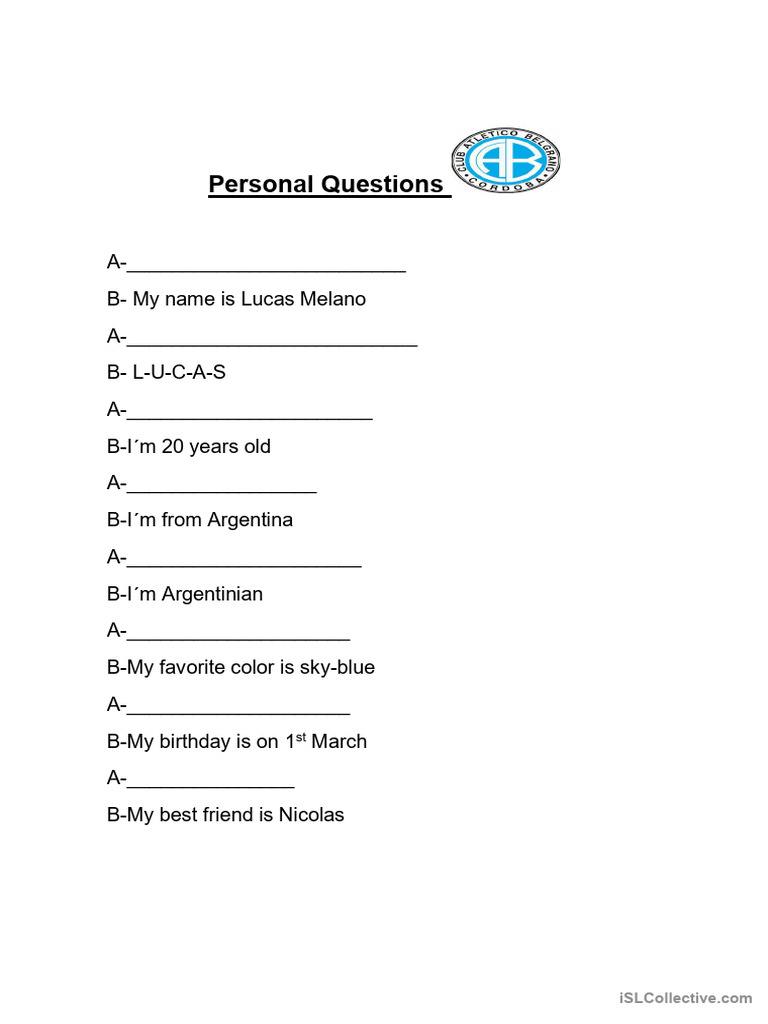 Personal Questions | PDF