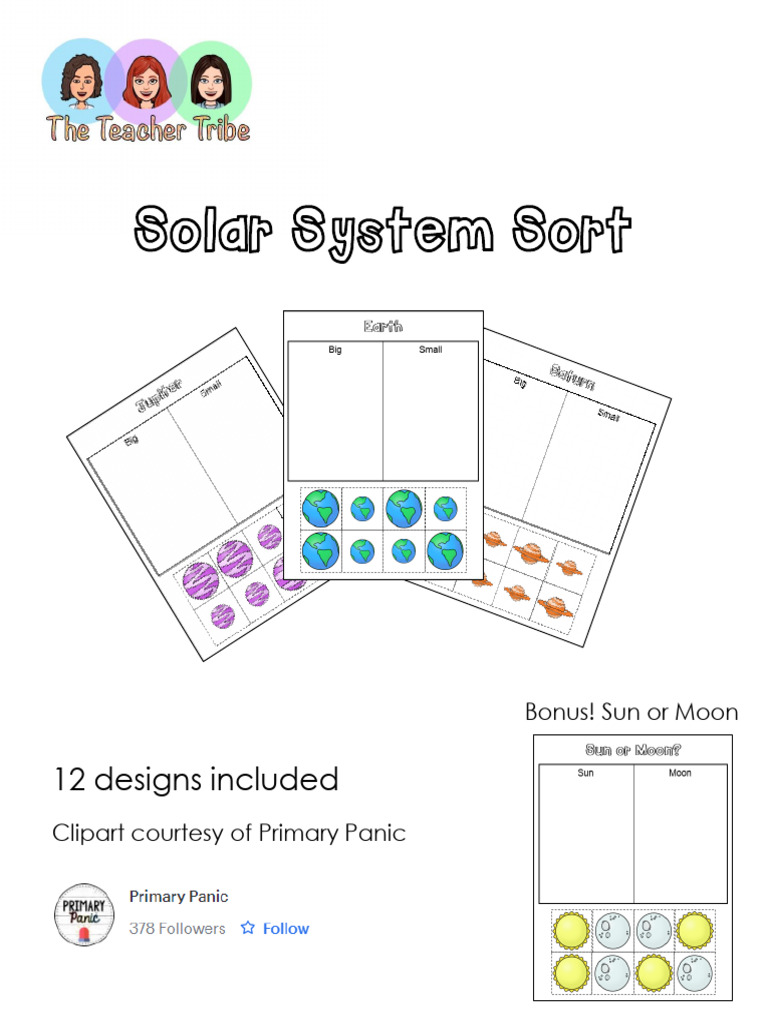 Solar System Sort: 12 Designs Included | PDF
