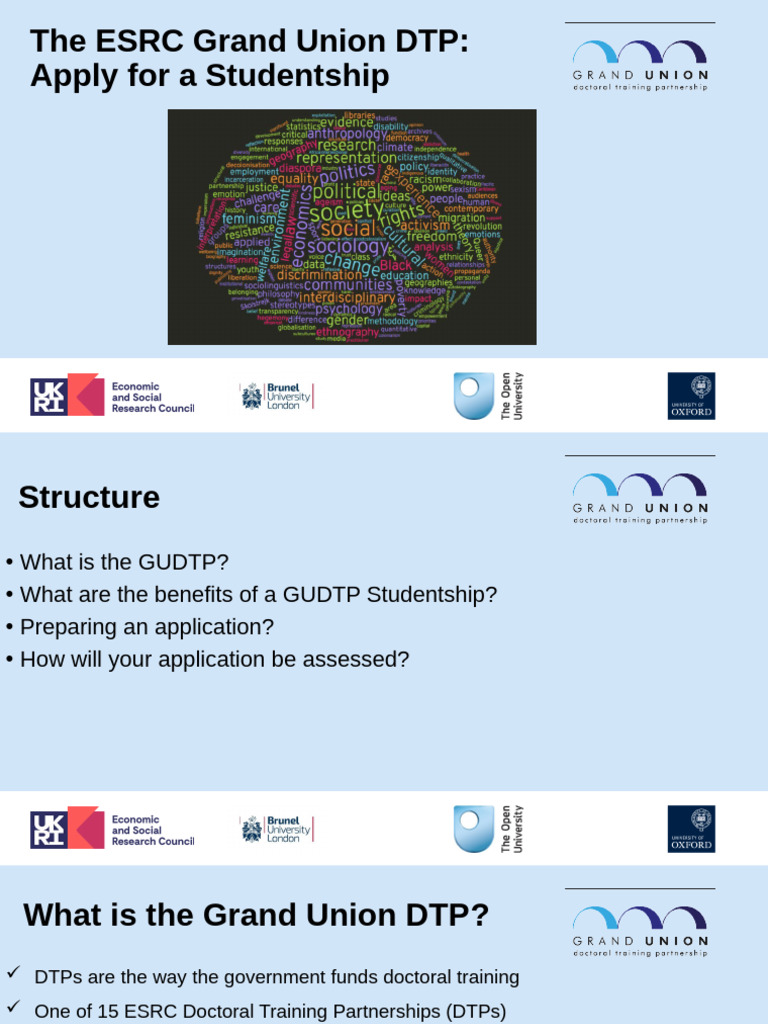 Applying For A DTP Studentship Final | PDF | Doctor Of Philosophy | Doctorate