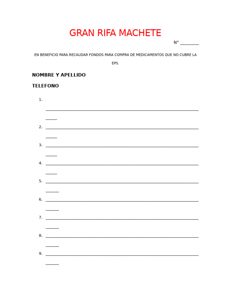 RIFA MACHETE MyM | PDF