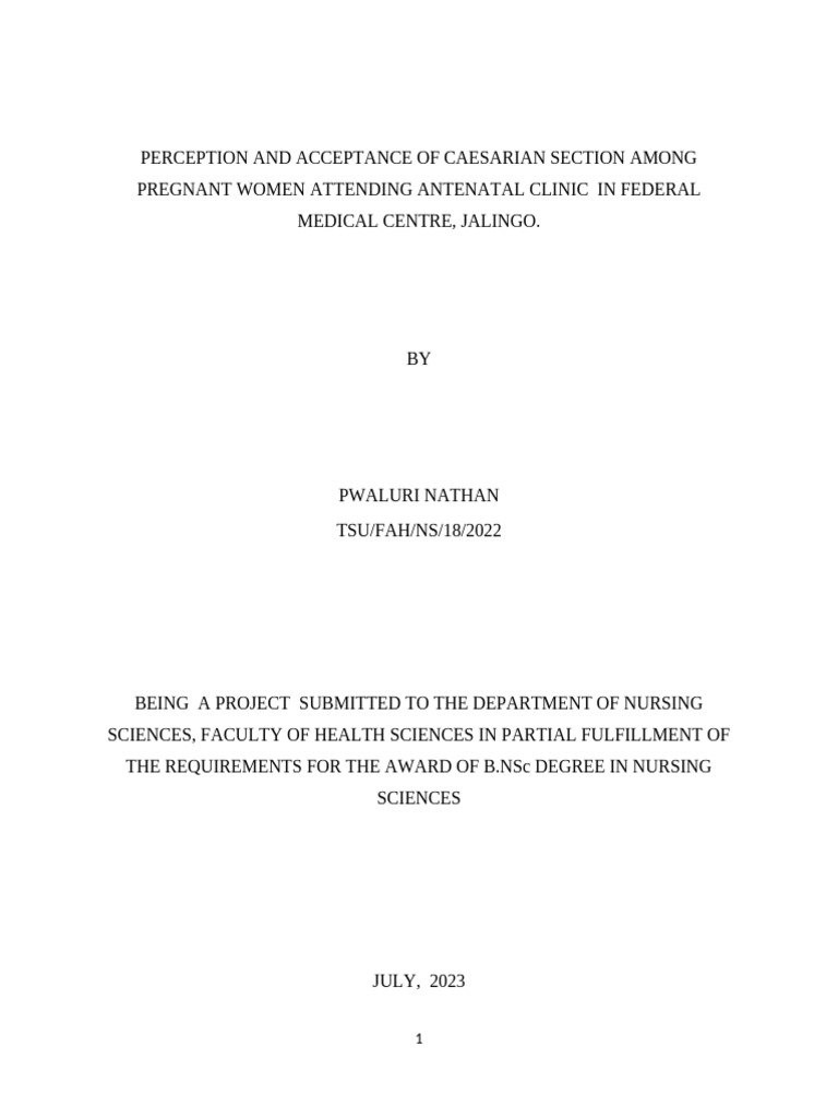 Caesarean Section Perceptions in Jalingo | PDF | Caesarean Section ...