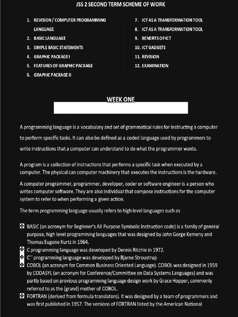 JSS 2 Computer Studies 2nd Term | PDF