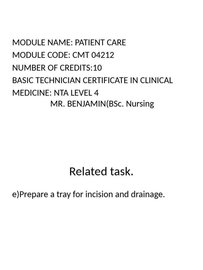 Session 8 Incision and Drainage Tray | PDF | Wound | Surgery