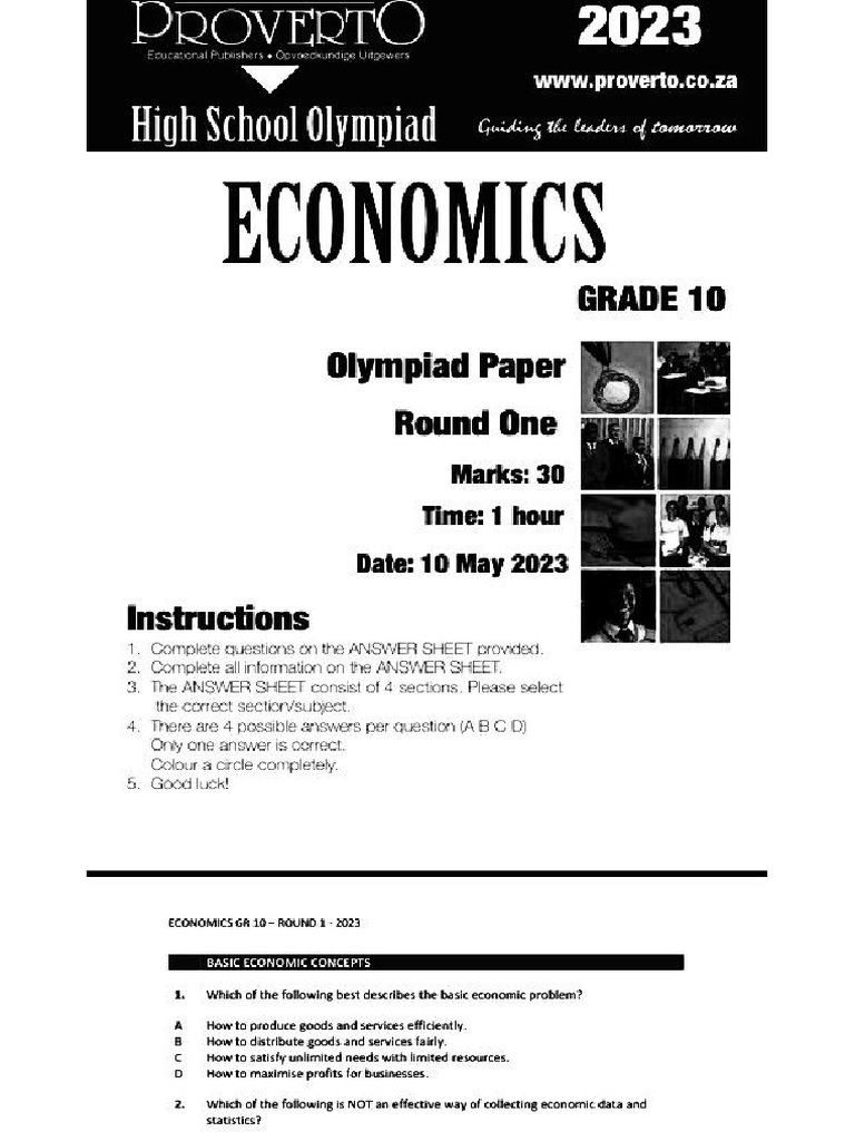 Olympiad Economics Cover Page | PDF