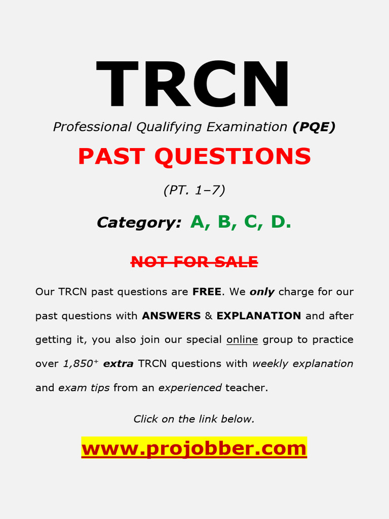 TRCN Past Questions | PDF | Learning | Teachers