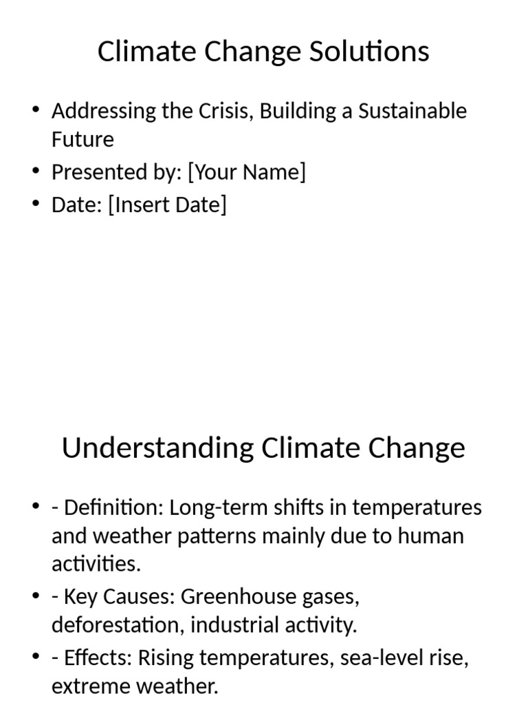 Effective Climate Change Solutions Guide | PDF