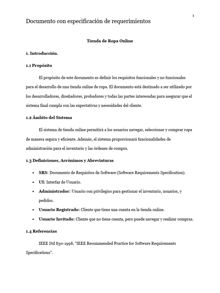 Documento Con Especificación de Requerimientos | PDF | Usuario (informática) | Informática