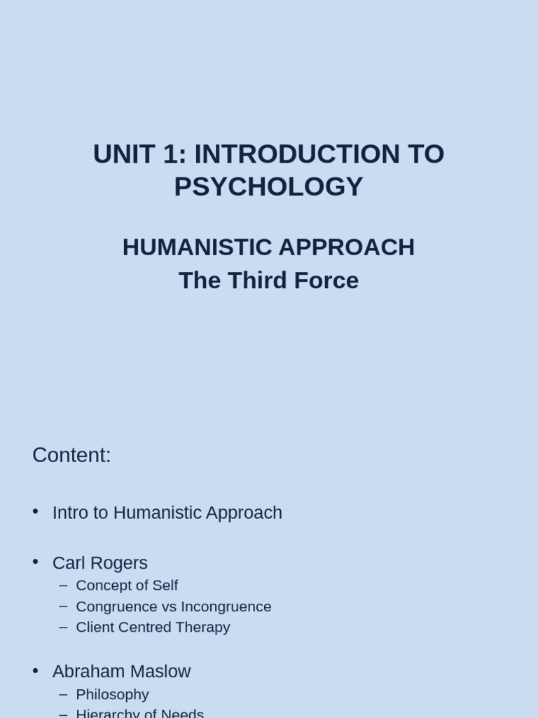3a. Humanistic Approach Powerpoint (Penny) | PDF | Humanistic ...