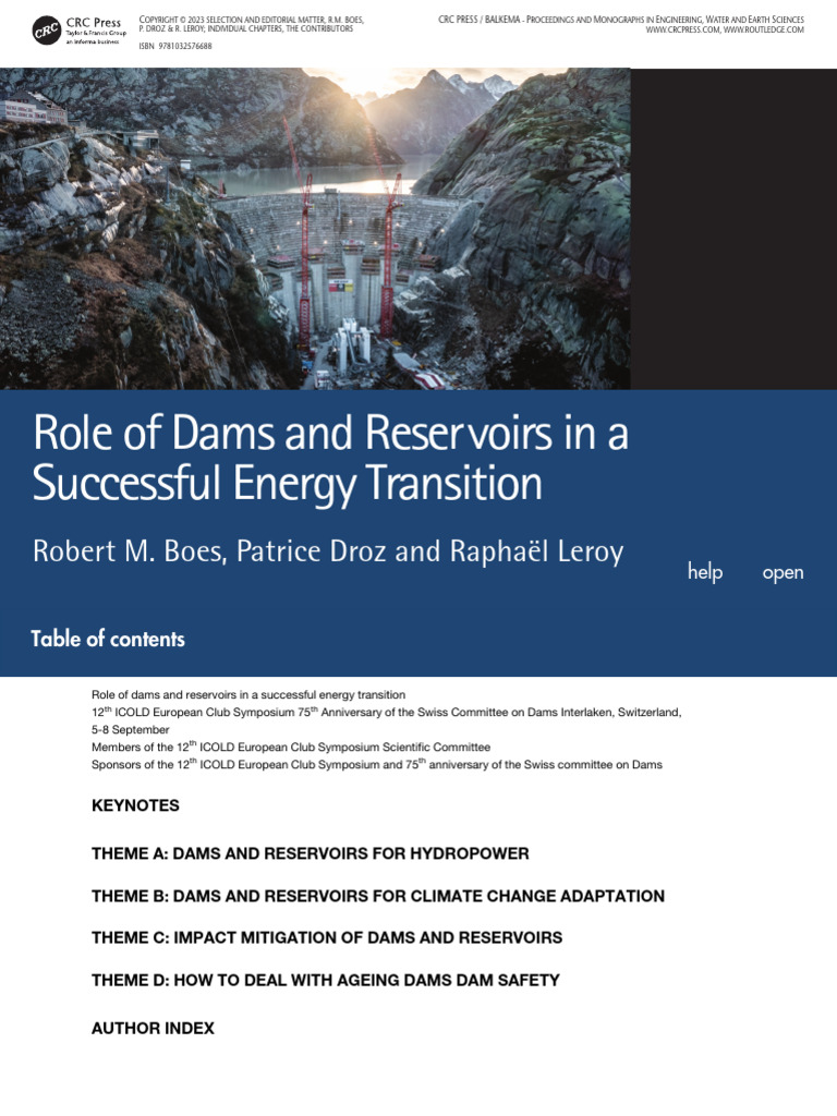 Role of Dams and Reservoirs in A Successful Energy Transition - 2023 ...