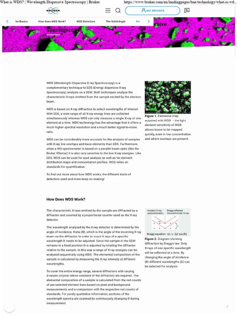 What Is WDS - Wavelength Dispersive Spectroscopy - Bruker | PDF