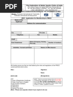 Motoracing Application Form FMSCI License | PDF | Driver's License ...