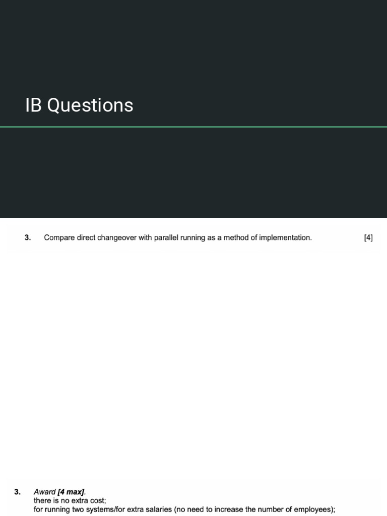 Topic 1 - Systems in Organizations - IB Questions | PDF