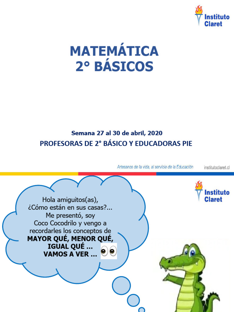 Signos de mayor, menor e igual en matemáticas | PDF