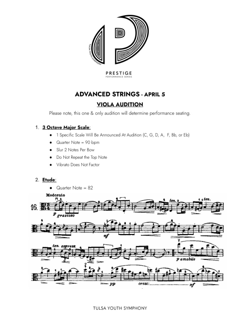2025 Advanced VIOLA Audition | PDF