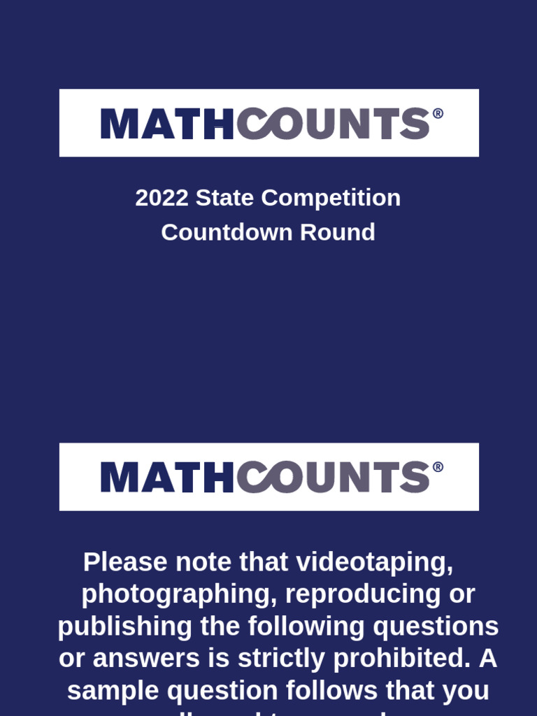 2022 State Countdown - FINAL | PDF | Prime Number | Mathematics