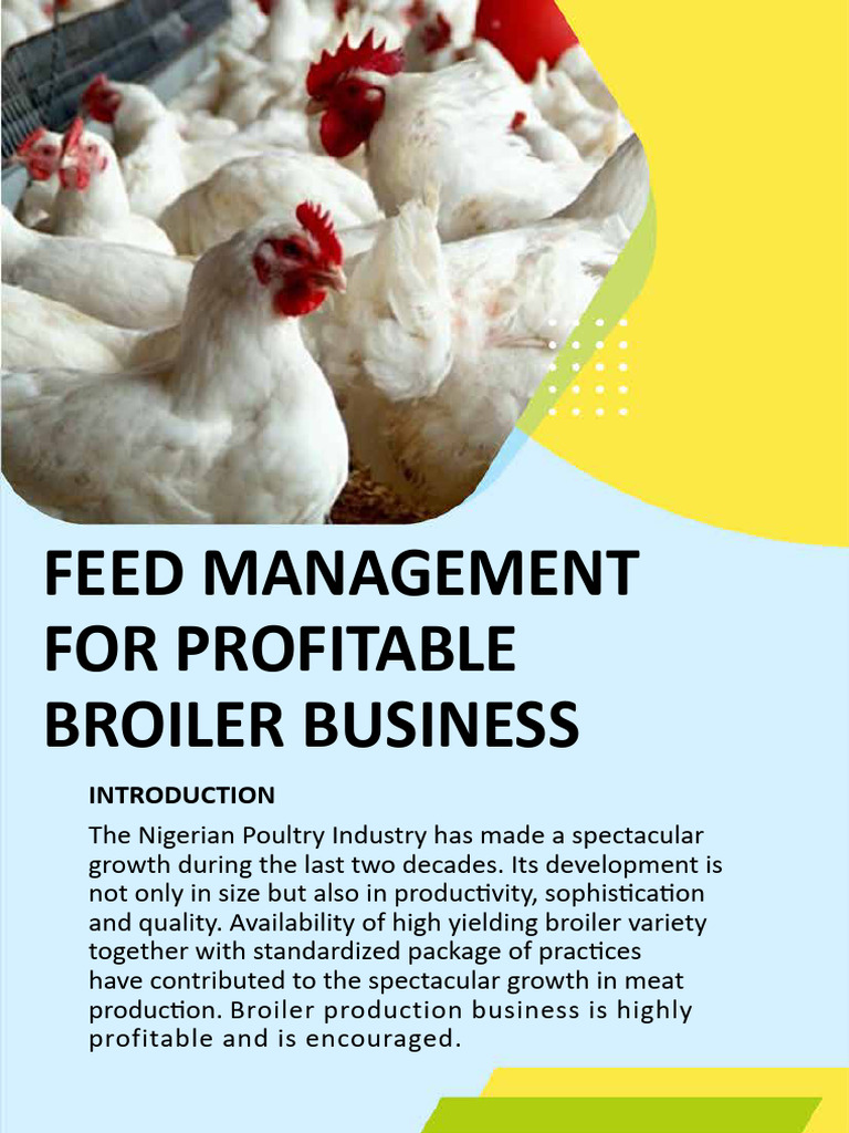 Profitable Broiler Feed Management Guide | PDF | Broiler | Meat