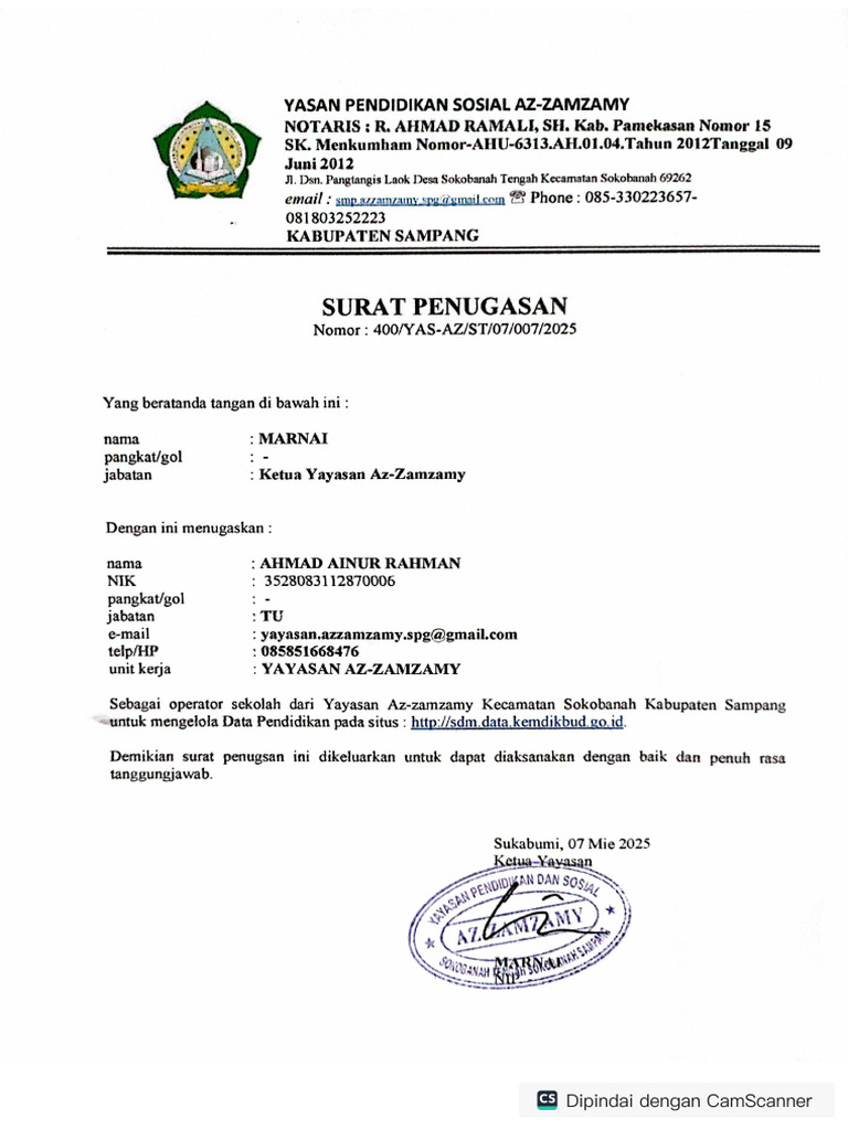 SK Operator Yayasan | PDF