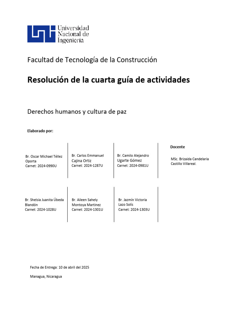 Resolucion Cuarta Guia DDHH | PDF | Paz | Derechos humanos