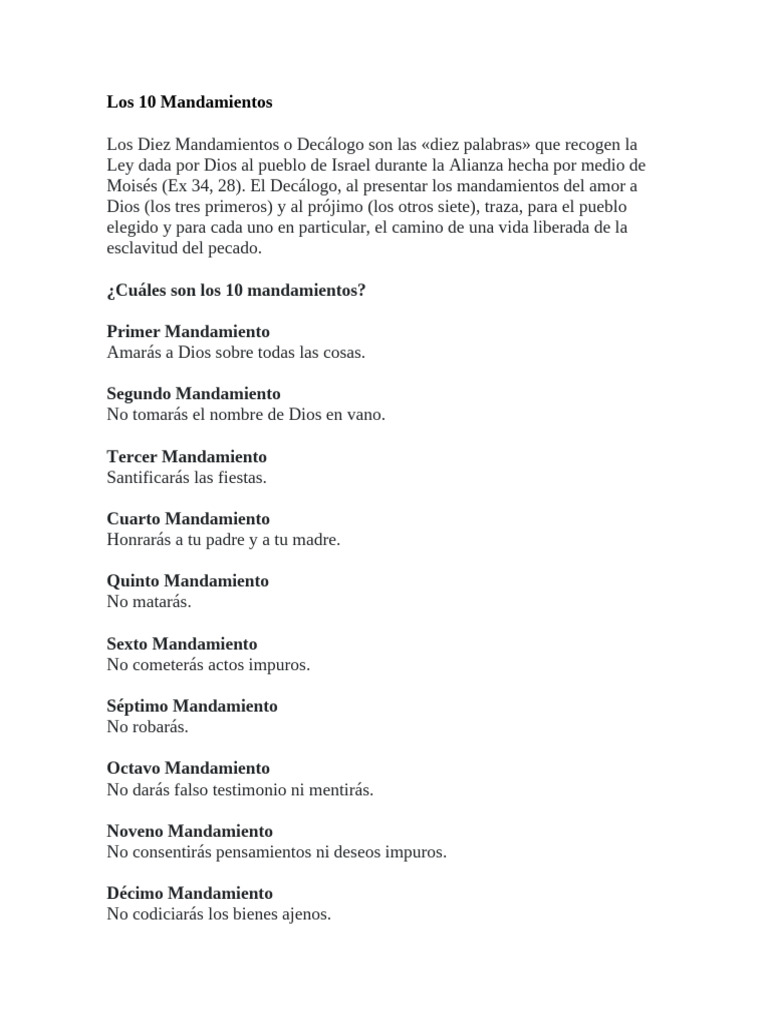 Los 10 Mandamientos | PDF