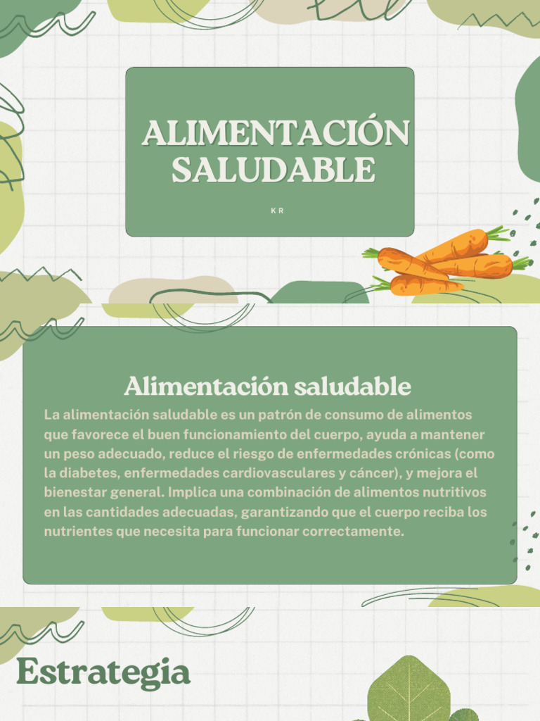 Presentación Alimentación Saludable Orgánico Verde | PDF